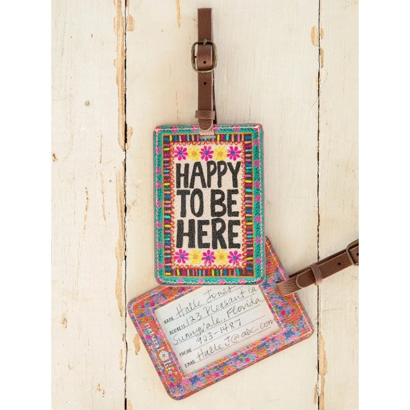 TRAVEL HAPPY LUGGAGE TAG HAPPY HERE – Harper Bee